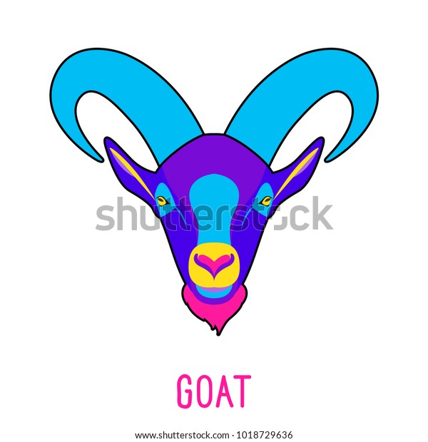 Abstract Goat Head Isolated On White Stock Vector (Royalty Free ...