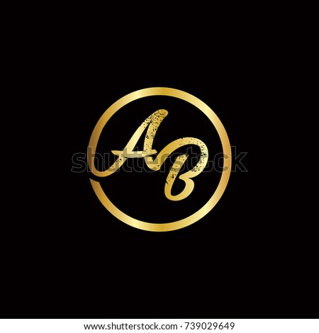 Abstract Gold AB Initials Logo Stock Vector (Royalty Free) 739029649 ...