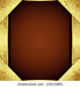 Abstract Gold Brown Frame Background Stock Vector (Royalty Free ...