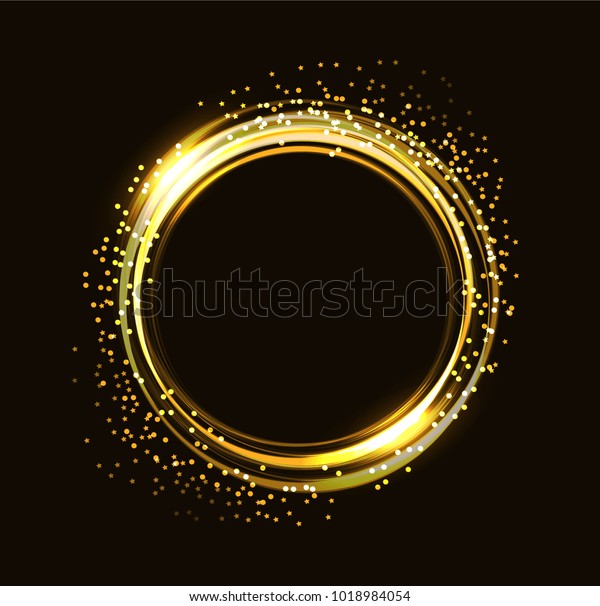 Abstract Gold Circle Banner Lights Bokeh Stock Vector (Royalty Free ...