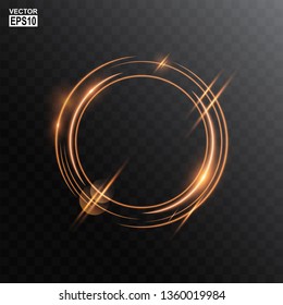Gold Color Circle Glowing Light Effect Stock Vector (Royalty Free ...