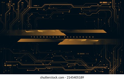 Abstract Gold Circuit Cyber Technology Futuristic Stock Vector (Royalty ...