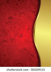 Abstract Gold Floral Frame Background Stock Vector (Royalty Free ...