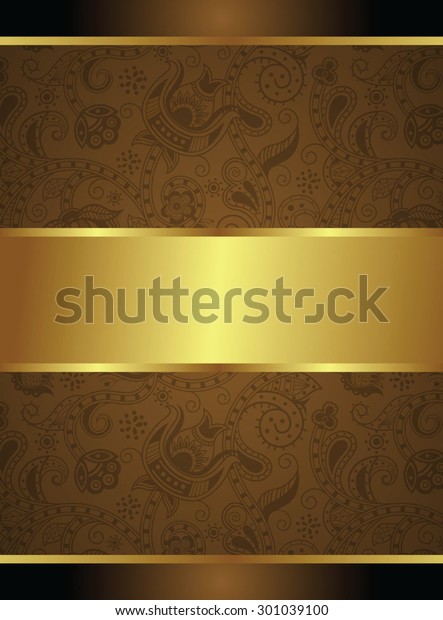 Abstract Gold Floral Frame Background Stock Vector (Royalty Free) 301039100