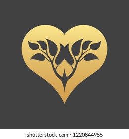 Abstract Gold Heart Tree Concept On Stock Vector (Royalty Free ...