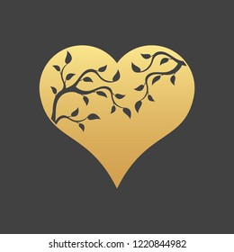 Abstract Gold Heart Tree Concept On Stock Vector (Royalty Free ...