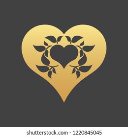 Abstract Gold Heart Tree Concept On Stock Vector (Royalty Free ...