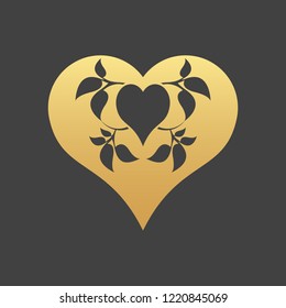 Abstract Gold Heart Tree Concept On Stock Vector (Royalty Free ...