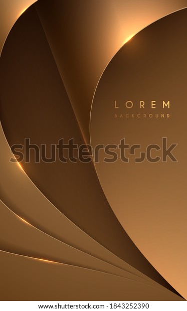 Abstract Gold Layered Background Glow Effect: เวกเตอร์สต็อก (ปลอดค่า ...