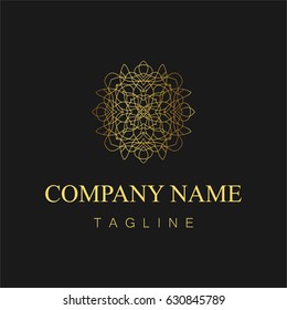 Abstract Gold Logo Design Stock Vector (Royalty Free) 630845789 ...