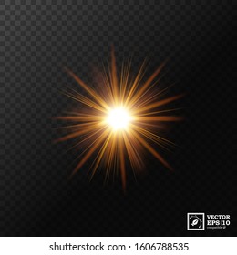 Abstract Gold Rays Isolated On Transparent Stock Vector (Royalty Free ...