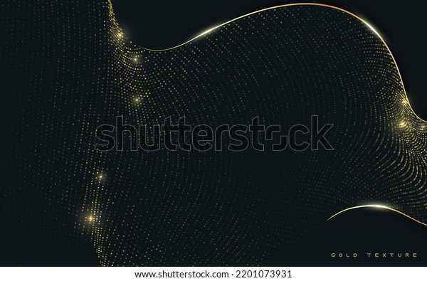 Abstract Golden Dots Background Gold Line Stock Vector (Royalty Free ...