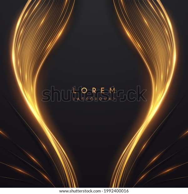 Abstract Golden Lines Glow Effect On Stock Vector (Royalty Free ...