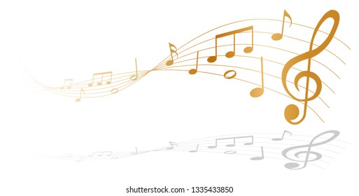 Abstract Golden Musical Notes Vector Illustration Stock Vector (Royalty ...