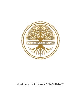 Golden Tree Logo Modern Illustration Isolated Stock Vector (Royalty ...