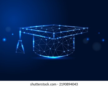 Abstract Graduation Cap Form Lines Triangles Stock Vector (Royalty Free ...