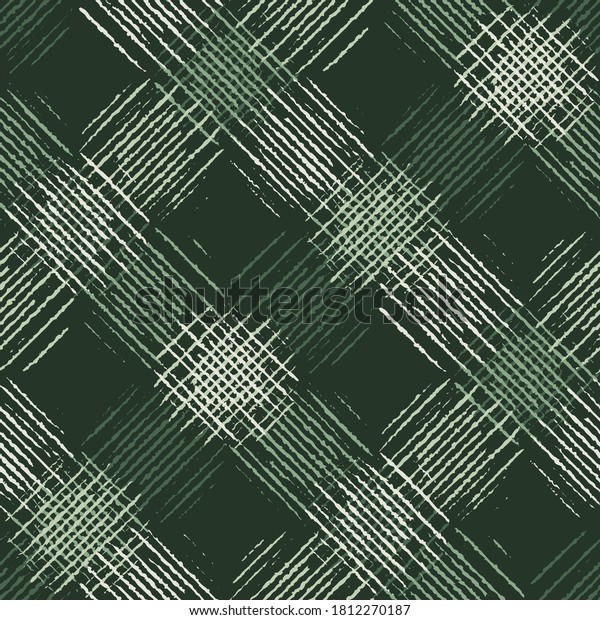 Abstract Grain Stroke Textured Criss Cross Graphic Motif. Seamless Pattern.