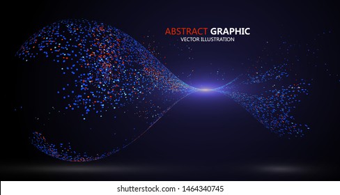 Abstract Graphic Composed Colorful Particles Vector Stock Vector ...