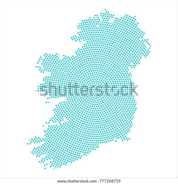 Abstract Graphic Ireland Map Blue Round Stock Vector (Royalty Free ...