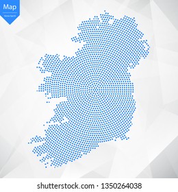 Abstract Graphic Ireland Map Point Blue Stock Vector (Royalty Free ...