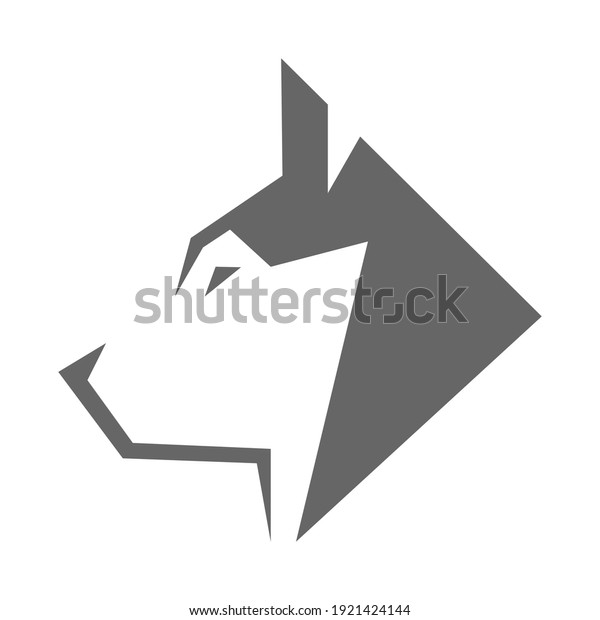 Abstract Gray Husky Dog Head Side Stock Vector (Royalty Free ...
