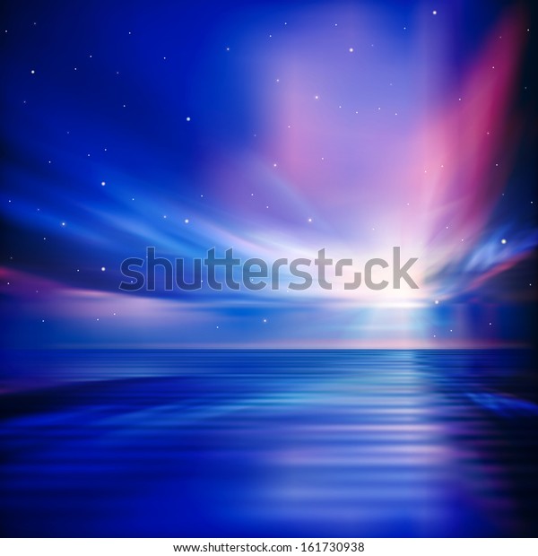 Abstract Green Background Star Sky Ocean Stock Vector (Royalty Free ...