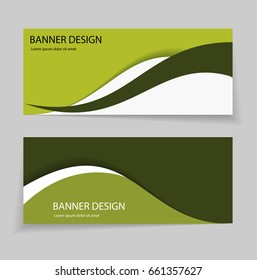 Abstract Green Banner Template Design Stock Vector (Royalty Free ...