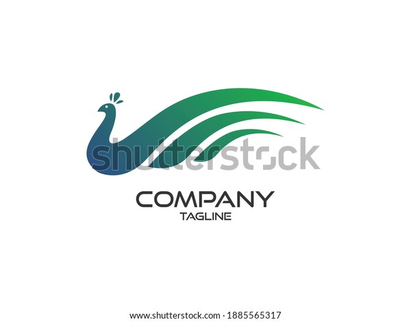 Abstract Green Blue Peacock Logo Design Stock Vector (Royalty Free ...