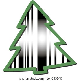 Abstract Green Christmas Tree Barcode Usable Stock Vector (Royalty Free ...