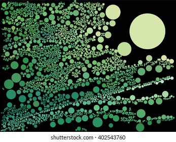 Abstract Green Circle On Black Background Stock Vector (Royalty Free ...