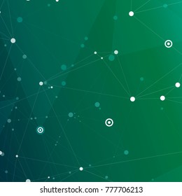 Abstract Green Color Science Background Connection Stock Vector ...