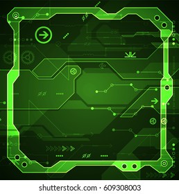 Abstract Green Digital Communication Technology Background Stock Vector ...