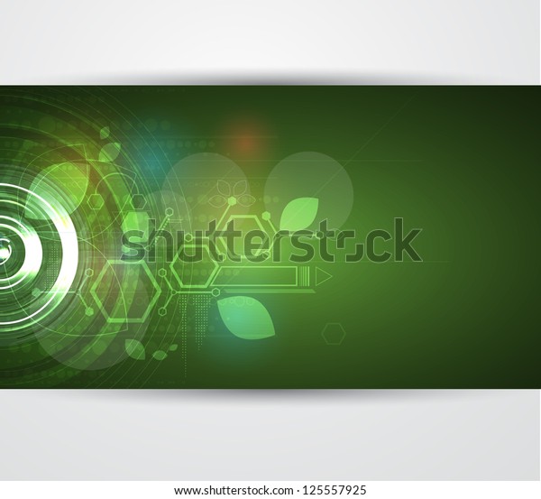 Abstract Green Ecology Computer Technology Business Stock Vector ...