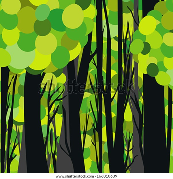 Abstract Green Forest Stock Vector (Royalty Free) 166010609