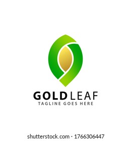 Abstract Green Gold Leaf Logos Design Stock Vector (Royalty Free ...