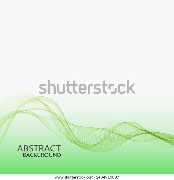 Abstract Green Horizontal Wave Wavy Lines Stock Vector (Royalty Free ...