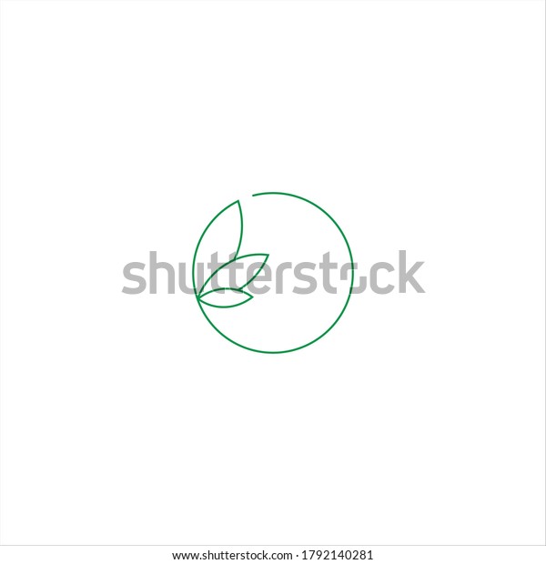 Abstract Green Leaves Circular Design Logo Stock Vector (Royalty Free ...