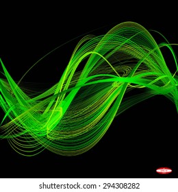Abstract Green Line Emerald Wave Yellow Stock Vector (Royalty Free ...