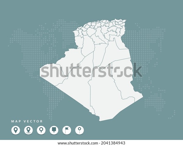 Abstract Green Map Algeria Vector Stock Vector (Royalty Free ...