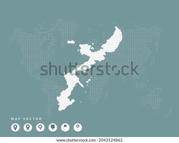 Abstract Green Map Okinawa Vector Stock Vector (Royalty Free ...