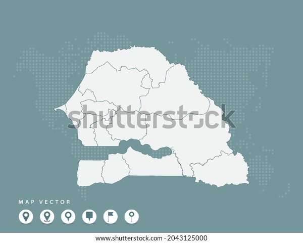 Abstract Green Map Senegal Vector Stock Vector (Royalty Free ...
