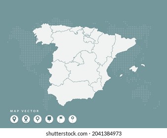 Abstract Green Map Spain Vector Stock Vector (Royalty Free) 2041384973 ...