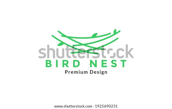 Abstract Green Nest Twig Bird Logo Stock Vector (Royalty Free ...