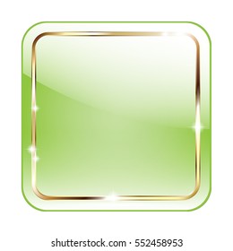 Abstract Green Rounded Square Background Gold Stock Vector (Royalty ...