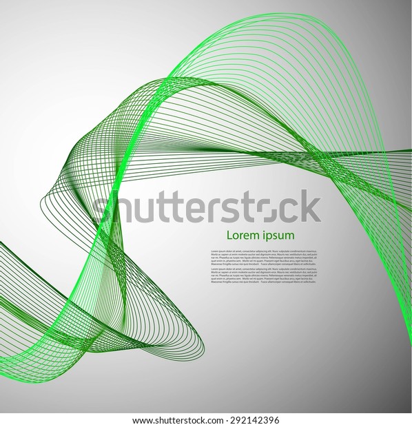 Abstract Green Smooth Lines On Gray Stock Vector (Royalty Free ...