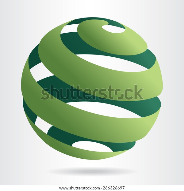 Abstract Green Sphere Icon Ecology Concept Stock Vector (Royalty Free ...