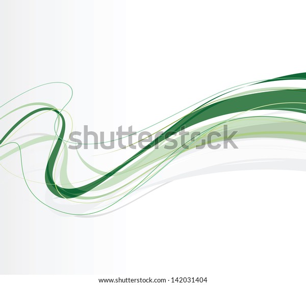 Abstract Green Swirling Lines Stock Vector (Royalty Free) 142031404