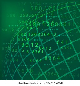 Abstract Green Tech Background Numbers Stock Vector (Royalty Free ...