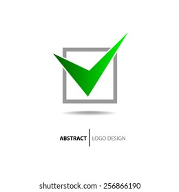 Abstract Green Tick Logo Template Stock Vector (Royalty Free) 256866190 ...