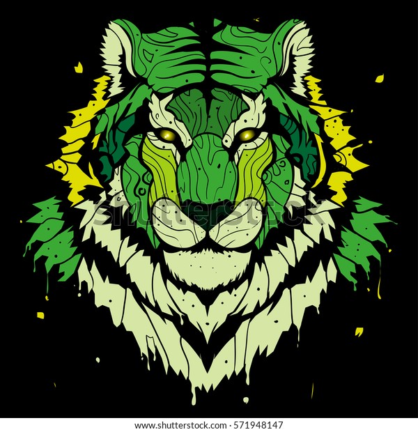 Abstract Green Tigersplash Stock Vector (Royalty Free) 571948147 ...